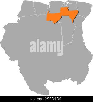 Map of Suriname with the provinces, Pará is highlighted Stock Vector ...
