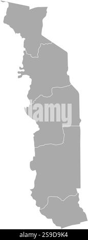 Map of Togo with the provinces Stock Vector Image & Art - Alamy