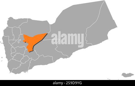 Map of Yemen with the provinces, Ma'rib is highlighted Stock Vector ...