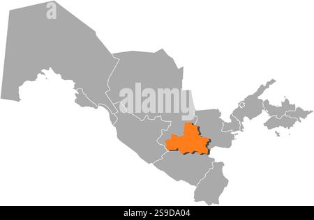 Map of Uzbekistan with the provinces, Samarqand is highlighted Stock ...