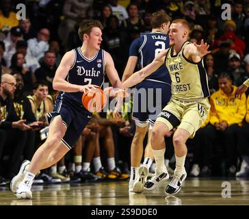 January 25, 2024: Duke forward Kon Knueppel (7) looks for open player ...