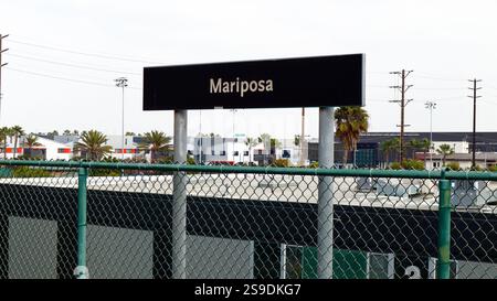 Los Angeles, California: Mariposa Metro Rail K Line Station Stock Photo ...
