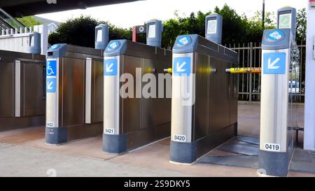 Los Angeles, California: Turnstile with TAP Card Access at LA Metro ...