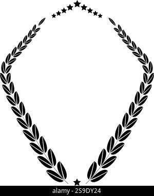 Badge, seal, laurel wreath and vintage crown, arrow, anchor and shield ...