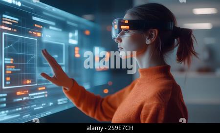 Futuristic trust mapping interface with holographic visuals and ...