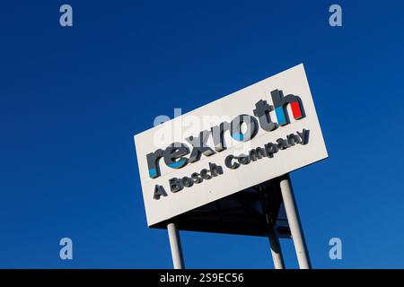 13 January 2025, Bavaria, Schweinfurt: The logo and the lettering ...