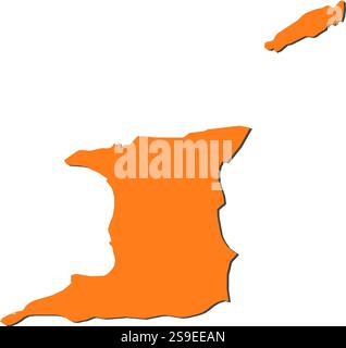 Trinidad and Tobago shape filled with country name in many languages ...