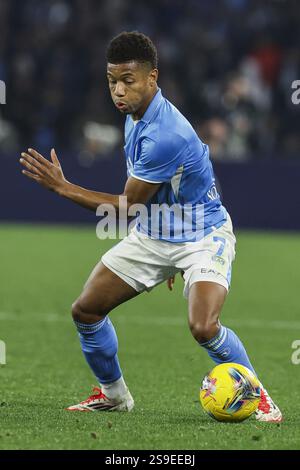 Napoli's Brazilian midfielder David Neres controls the ball during the ...