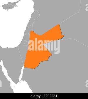 Map of Jordan with regions. Just a simple country border map with ...