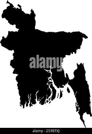 Map of Bangladesh with regions. Just a simple country border map with ...