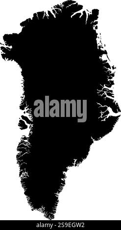 Map of Greenland with regions. Just a simple country border map with ...