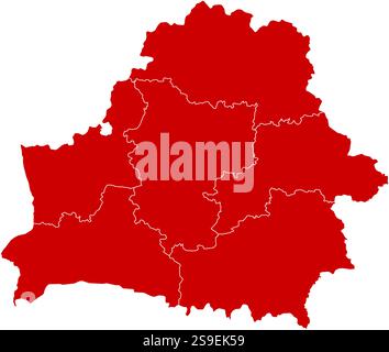 Map of Belarus with the provinces Stock Vector Image & Art - Alamy