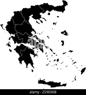 Vector map of Greece with regions or territories and administrative ...