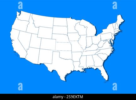 Map of United States wich blue background Stock Vector Image & Art - Alamy
