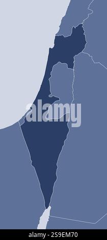 Map of Israel and nearby countries, Israel is highlighted in gray Stock ...