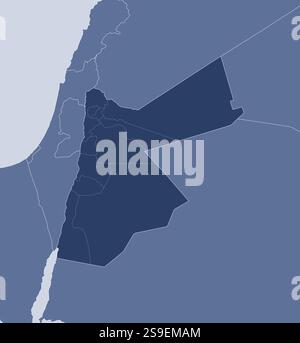 Map of Jordan with regions. Just a simple country border map with ...