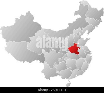Map of China with the provinces, Henan is highlighted in yellow Stock ...
