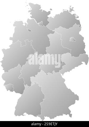 Map of Germany with the provinces, filled with a linear gradient ...