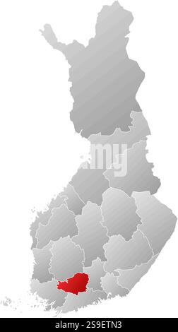 Map of Finland with the provinces, Tavastia Proper is highlighted by ...