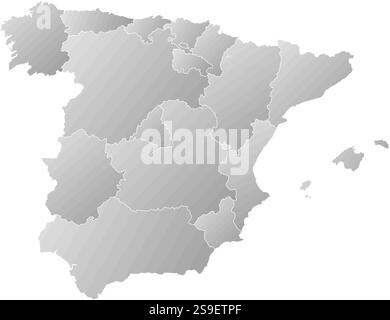 Map of Spain with the provinces, filled with a linear gradient Stock ...