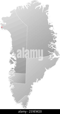 Map of Greenland with the provinces, filled with a linear gradient ...
