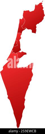 Map of Israel with the provinces, filled with a linear gradient Stock ...