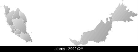 Map of Malaysia with the provinces, Putrajaya is highlighted Stock ...