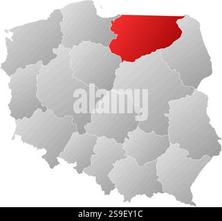 Map of Poland with the provinces, filled with a linear gradient ...