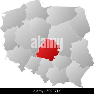 Map of Poland with the provinces, Lódz is highlighted Stock Vector ...