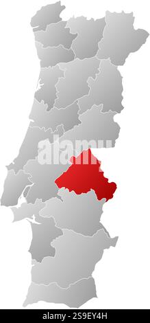 Map of Portugal with the provinces, filled with a linear gradient ...