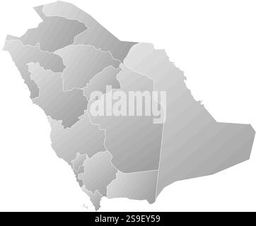 Map of Saudi Arabia with the provinces, filled with a linear gradient ...