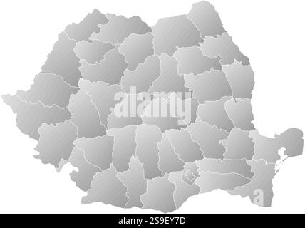 Map of Romania with the provinces, filled with a linear gradient Stock ...