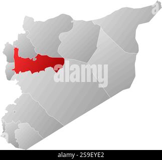 Map of Syria with the provinces, filled with a linear gradient, Homs is ...