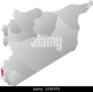 Map of Syria with the provinces, filled with a linear gradient Stock ...