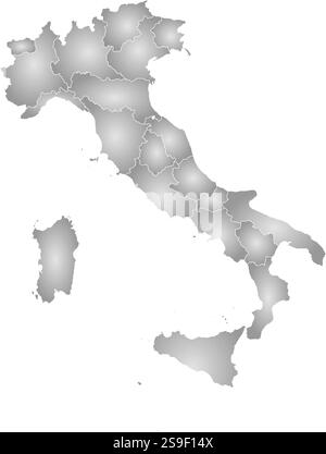 Map of Italy with the provinces, filled with a radial gradient Stock ...