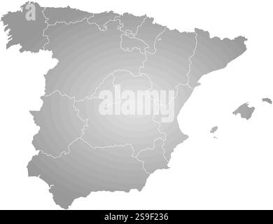 Map of Spain, filled with a radial gradient Stock Vector Image & Art ...