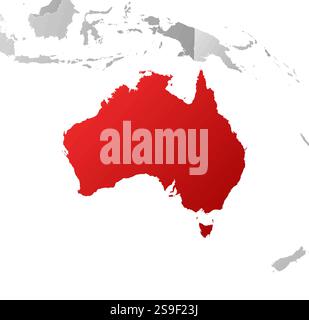 Map of Australia, filled with a linear gradient Stock Vector Image ...