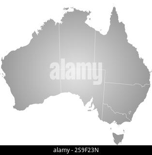 Map of Australia, filled with a radial gradient Stock Vector Image ...