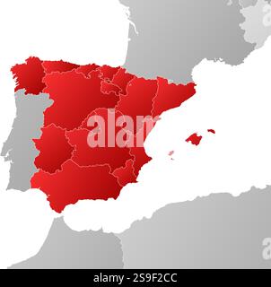 Map of Spain, filled with a linear gradient Stock Vector Image & Art ...