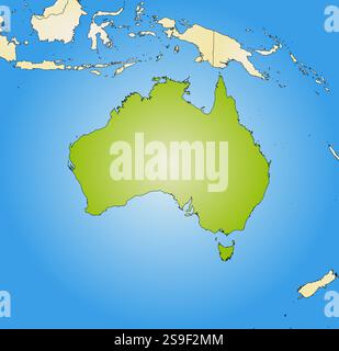 Map of Australia, filled with a radial gradient Stock Vector Image ...