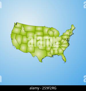 Map of United States with the provinces, filled with a radial gradient ...