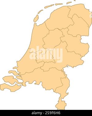 Map of the Provinces of the Netherlands Stock Vector Image & Art - Alamy