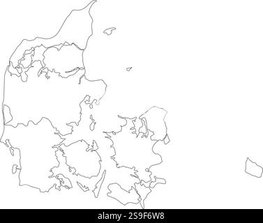 Map of Danmark as a black contour line Stock Vector Image & Art - Alamy