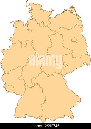 Map of Germany with the provinces Stock Vector Image & Art - Alamy