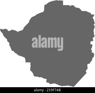 Zimbabwe map in dark color, oval map with neighboring countries. Vector ...
