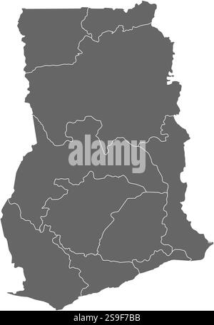 Map of Ghana as a dark area Stock Vector Image & Art - Alamy