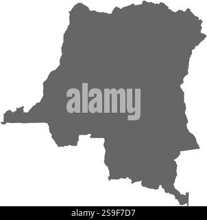 Congo map in dark color, oval map with neighboring countries. Vector ...