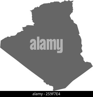 Algeria map in dark color, oval map with neighboring countries. Vector ...