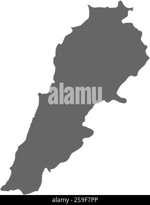 Map of Lebanon with regions. Just a simple country border map with ...