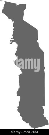 Togo map in dark color, oval map with neighboring countries. Vector map ...